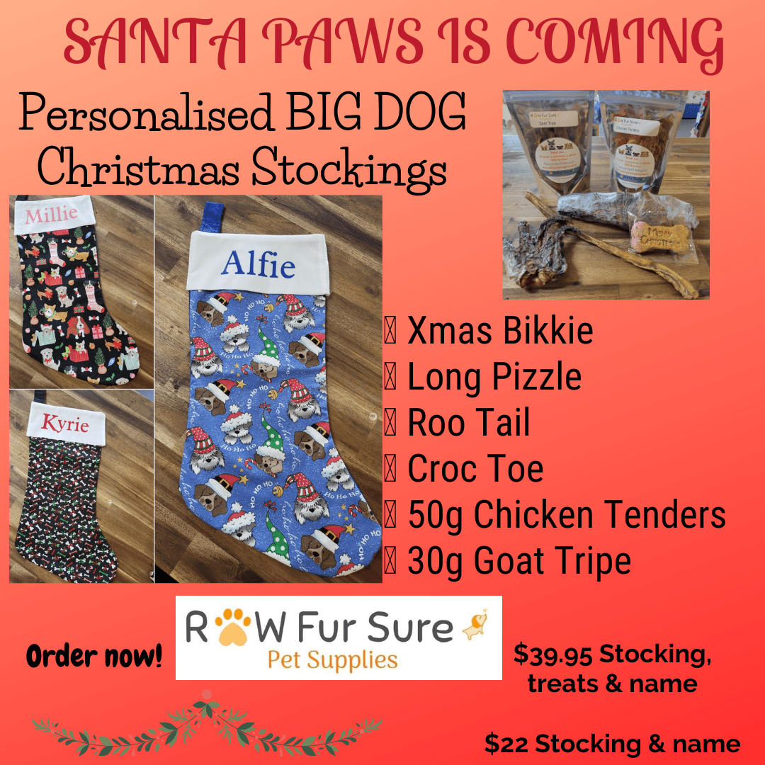 Dog Personalised Christmas Stockings | Raw Fur Sure Pet Supplies